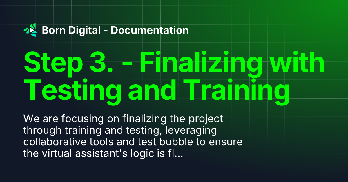 Step 3. - Finalizing with Testing and Training | Born Digital ...