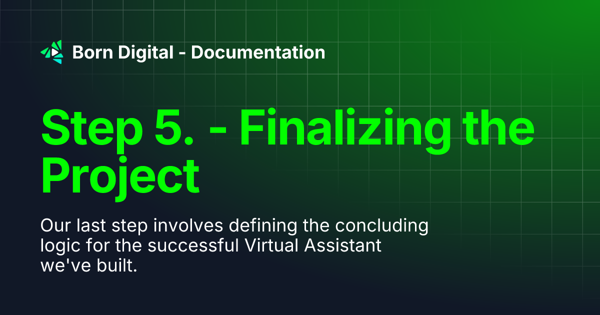 Step 5. - Finalizing the Project | Born Digital - Documentation
