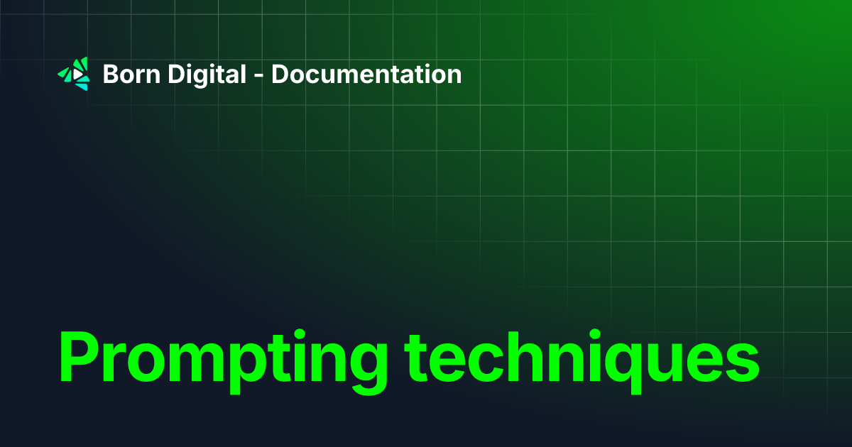 Prompting techniques | Born Digital - Documentation
