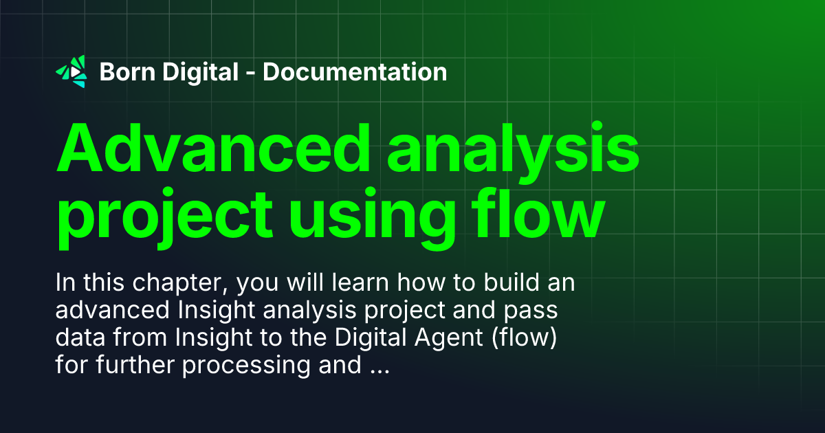 Advanced analysis project using flow | Born Digital - Documentation