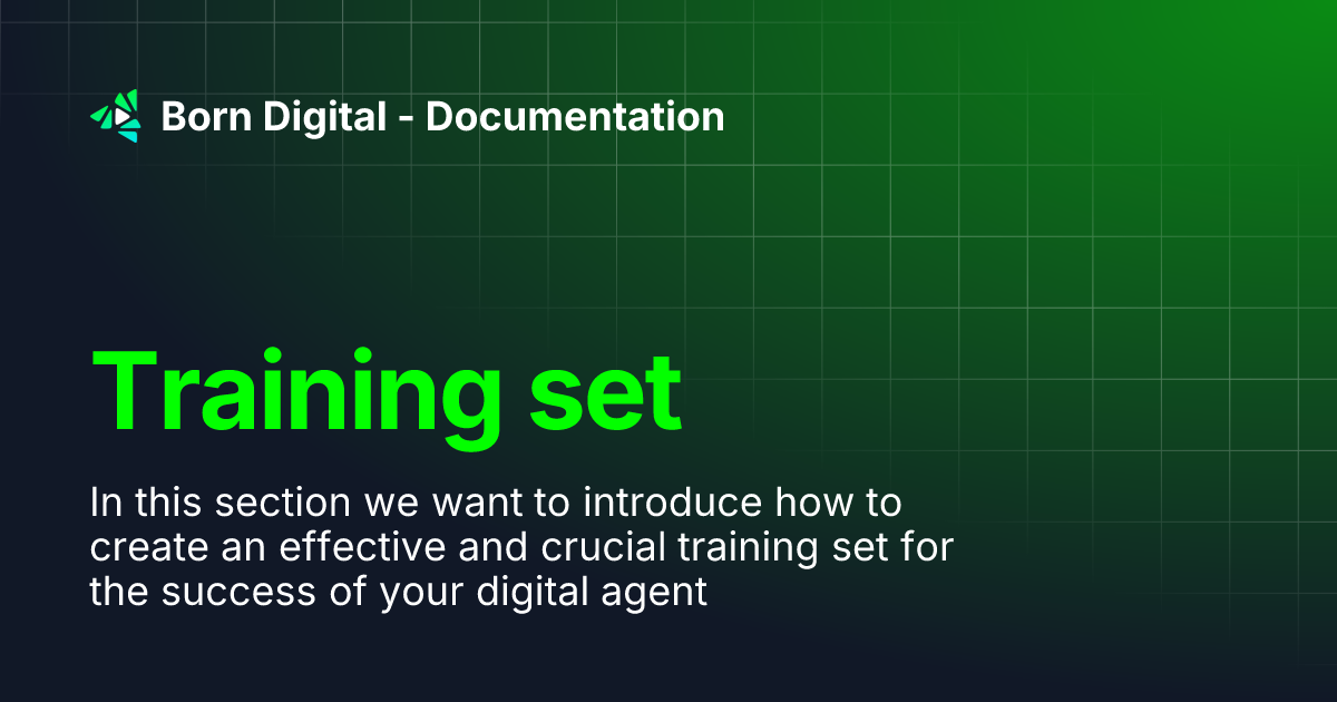 Training set | Born Digital - Documentation