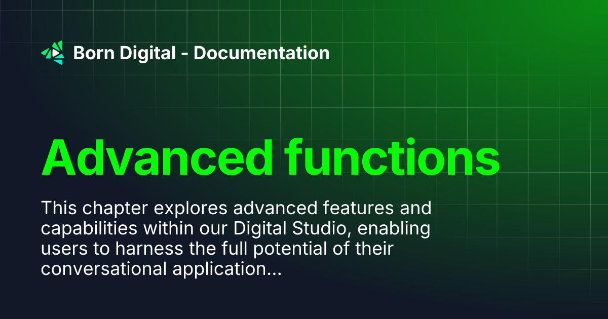 Advanced functions | Born Digital - Documentation
