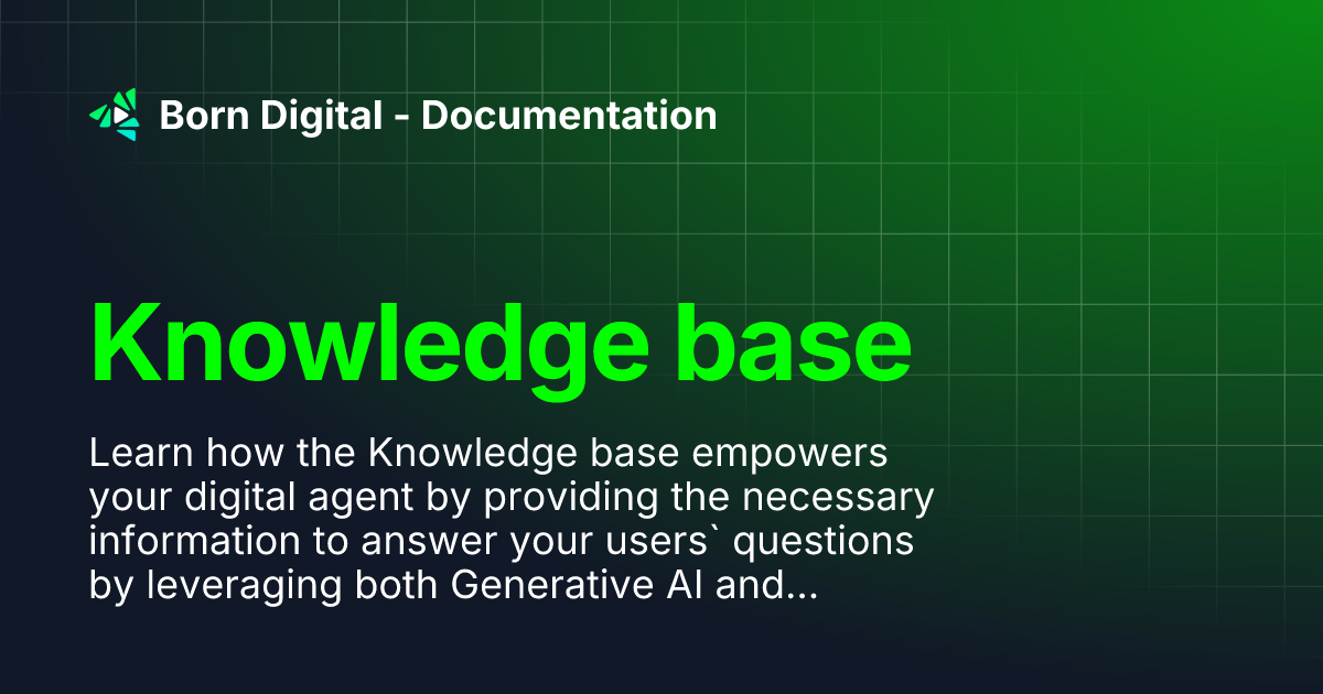 Knowledge base | Born Digital - Documentation